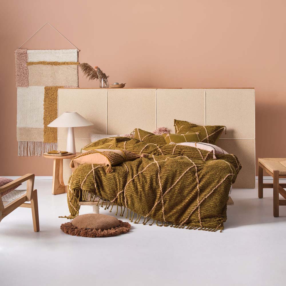 Asha Bronze Quilt Cover Set by Linen House | Queen Bed | My Linen