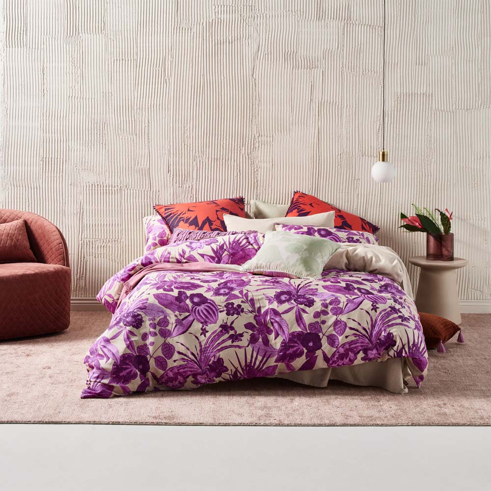 Nirvana Amethyst Quilt Cover Set by Linen House | King Bed | My Linen