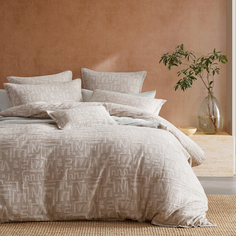 Cyprus Coffee Quilt Cover Set by Logan and Mason |Super King |My Linen
