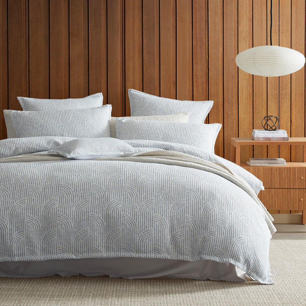 Fresco Slate Quilt Cover Set by Logan and Mason | King Bed | My Linen