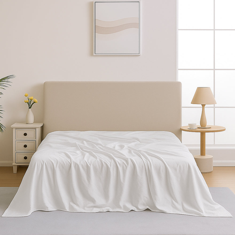 Egyptian Cotton Flat Sheet 500TC Cloud White | Super King | My Linen