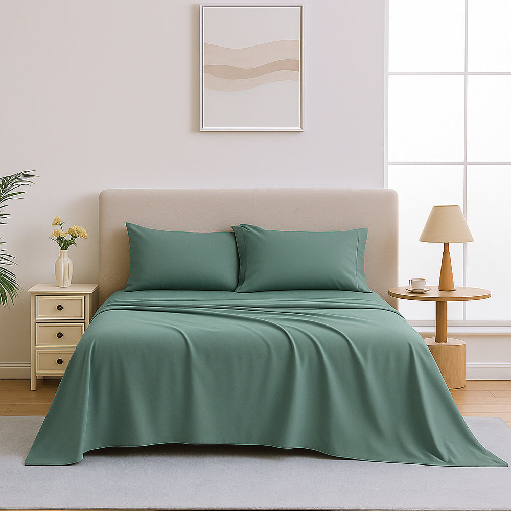 Egyptian Cotton Sheet Set 500TC Green Slate | Double Bed | My Linen
