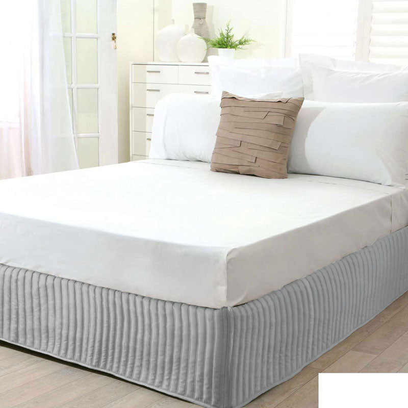 Silver Quilted Valance | Single Bed | Ardor | My Linen